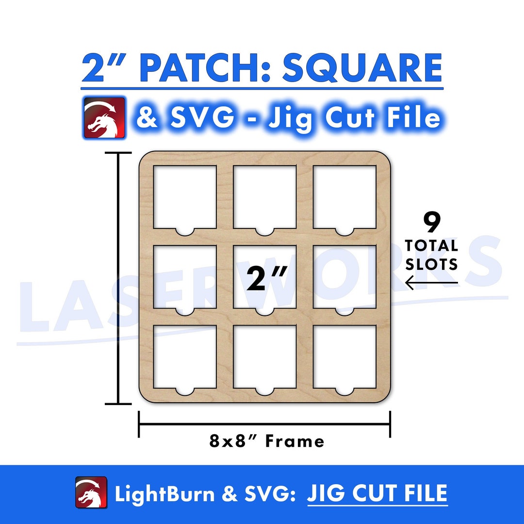 Square Leather Patch Engraving Jig, 2 Inch, SVG & Lightburn File, 9 ...