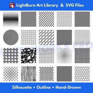 100 Geometric Pattern Designs: Lightburn Art Library & SVG Files ...