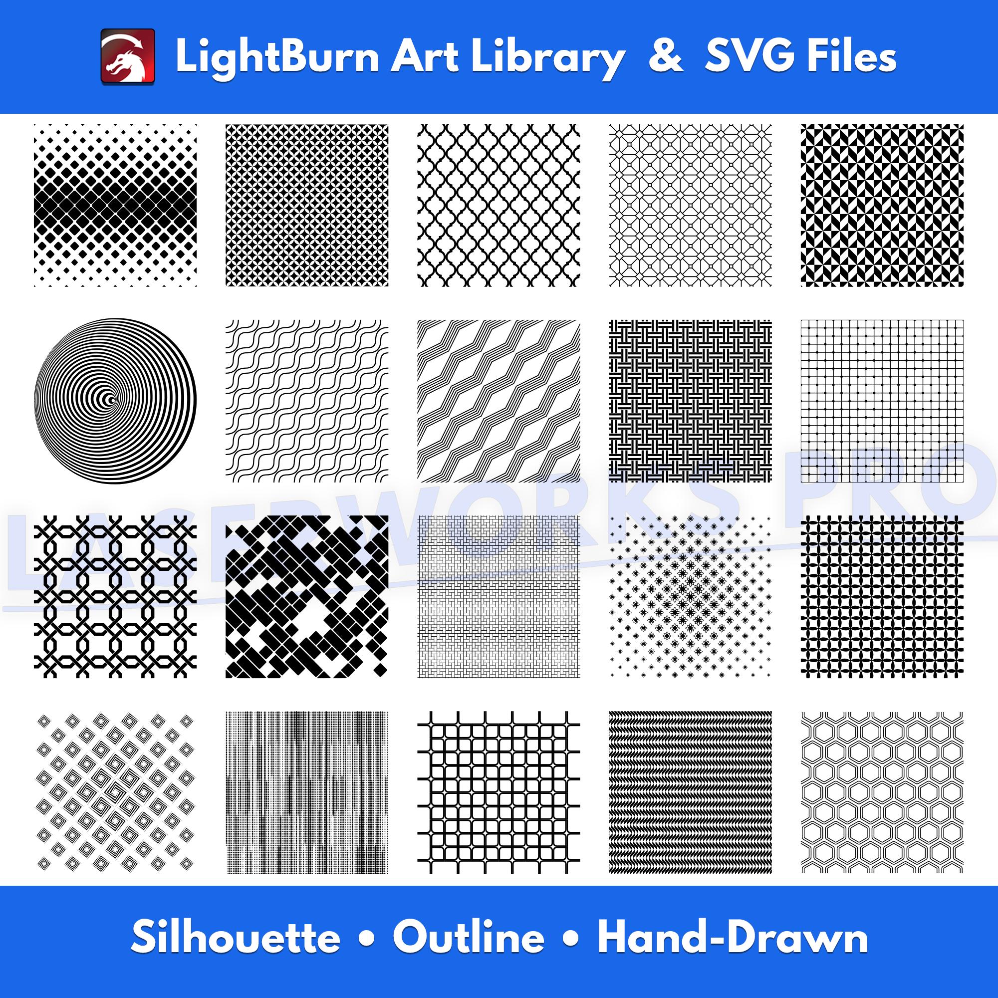 100 Geometric Pattern Designs: Lightburn Art Library & SVG Files ...
