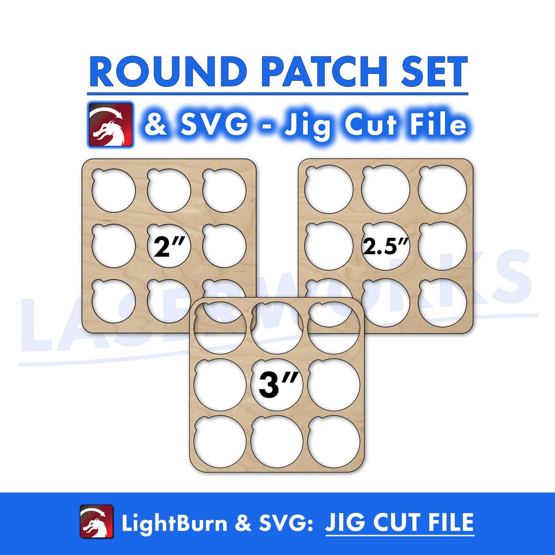 Round Leather Patch Engraving Jig, 2" 2.5" and 3 Inch, SVG & Lightburn ...