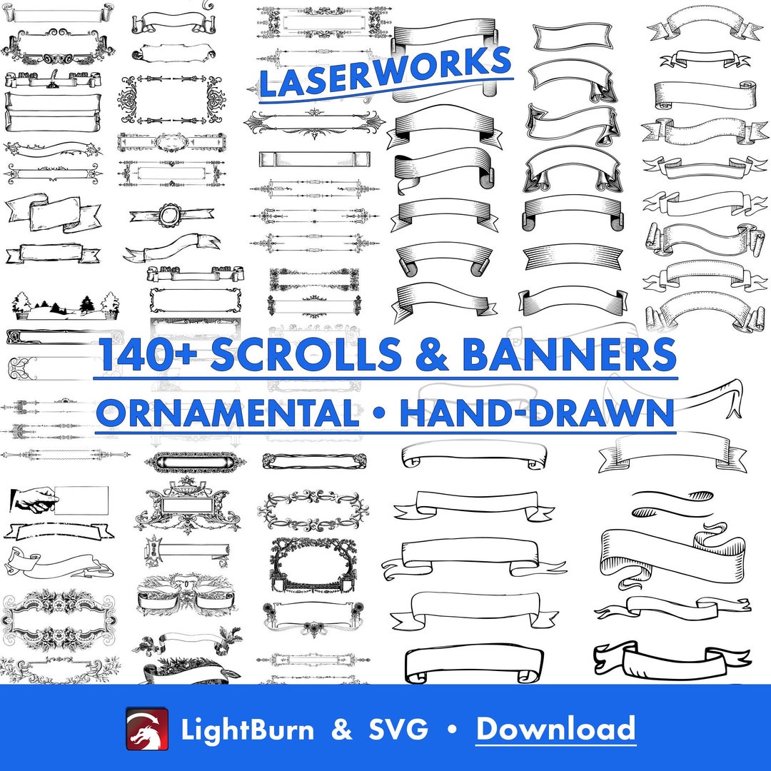 140+ Banner and Scroll Designs | Lightburn & SVG Files (digital ...