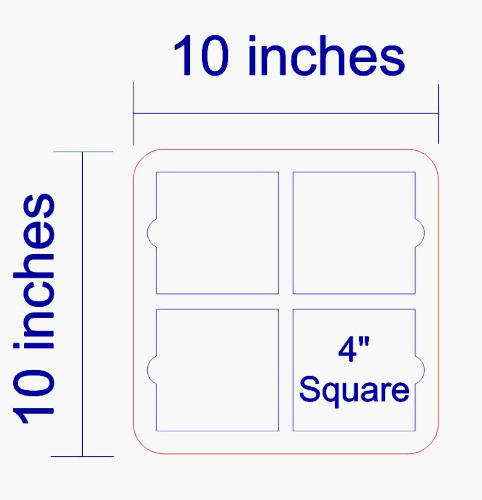 Square Coaster Engraving Jig, 4 Inch, Lightburn Digital File, 4 Grid ...