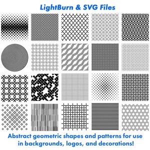 100 Geometric Pattern Designs, Lightburn Art Library Digital File ...