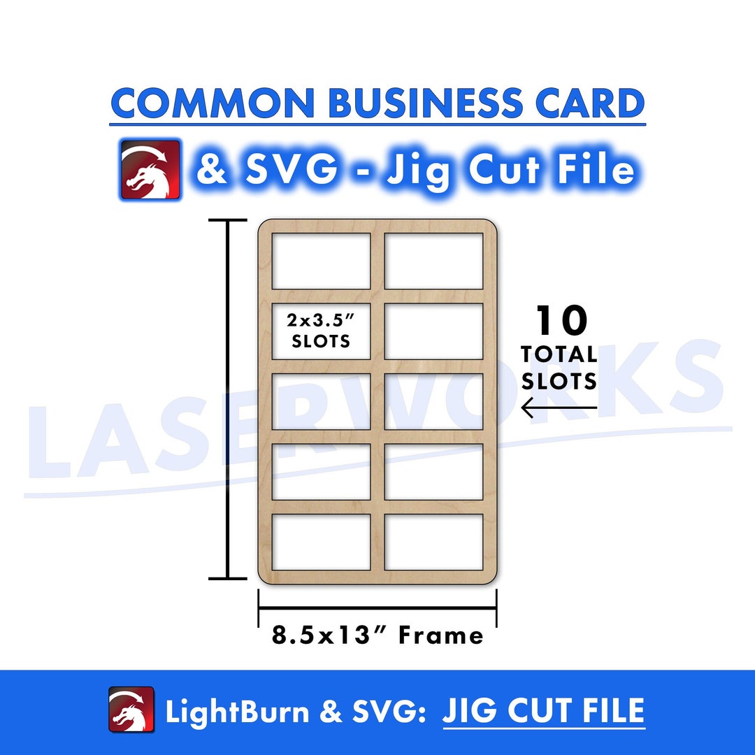 Business Card Engraving Jig: 2x3.5" Grid Template (SVG & Lightburn File ...
