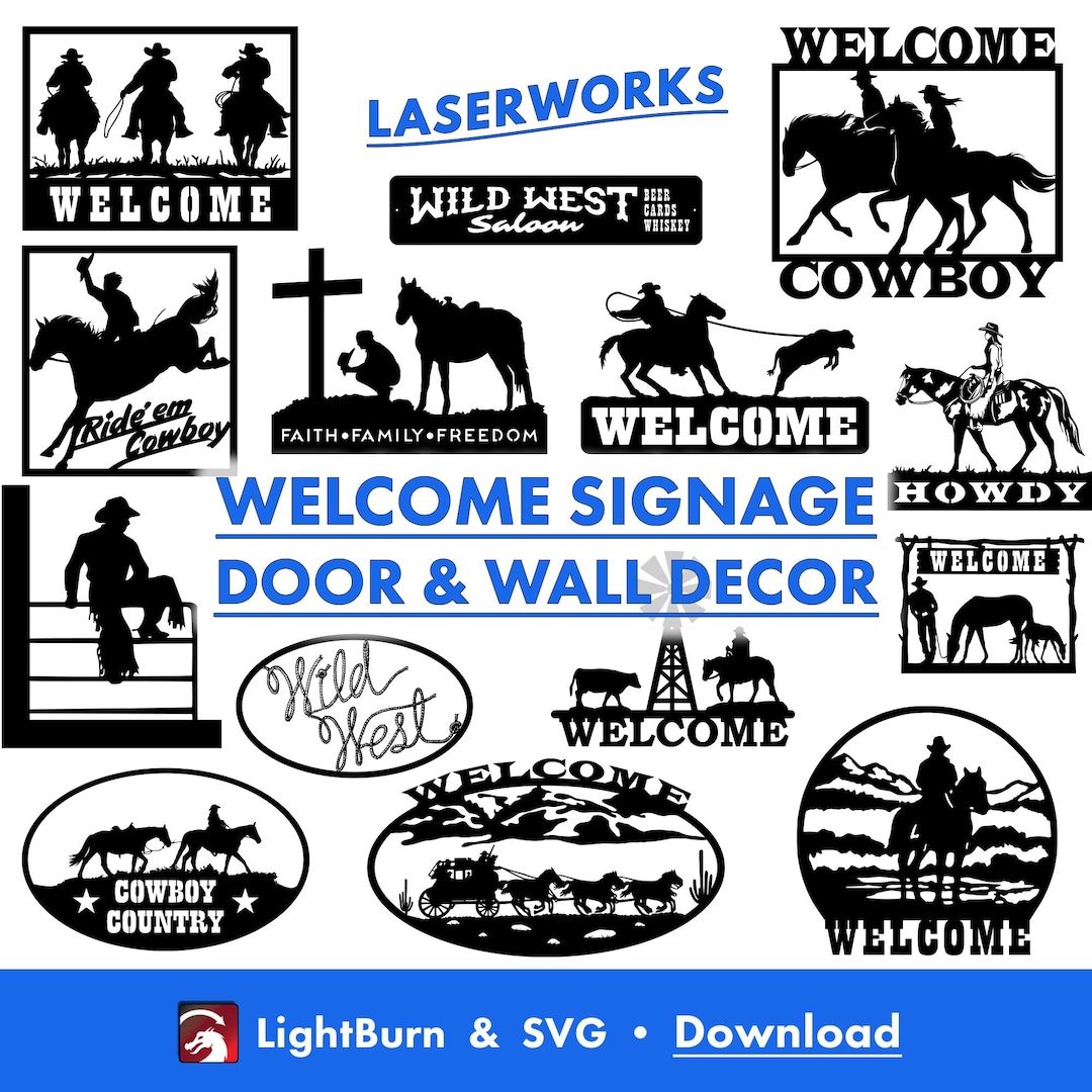 Western Welcome Signs: Cowboy and Wild West | Lightburn Art Library ...