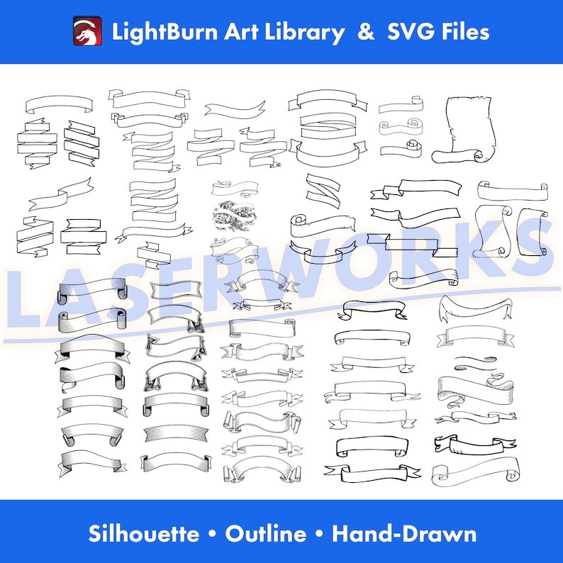 140+ Banner and Scroll Designs | Lightburn & SVG Files (digital ...