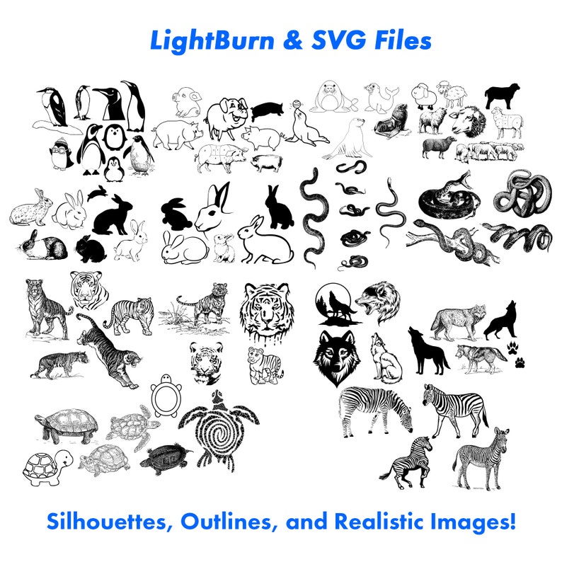 330+ Animal Outline Designs: Hand-drawn | Lightburn & SVG Files ...