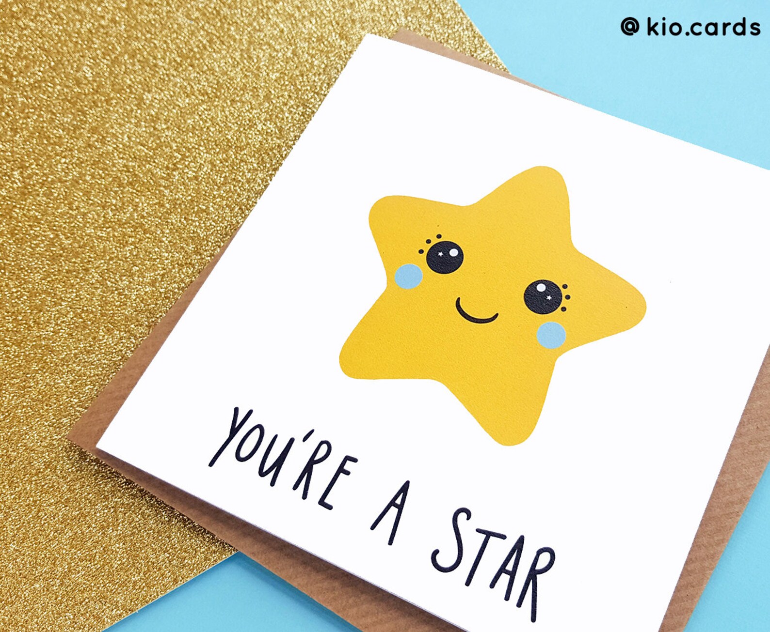 Kawaii Star Card, Youre A Star, Success Card, Encouragement Card - Etsy