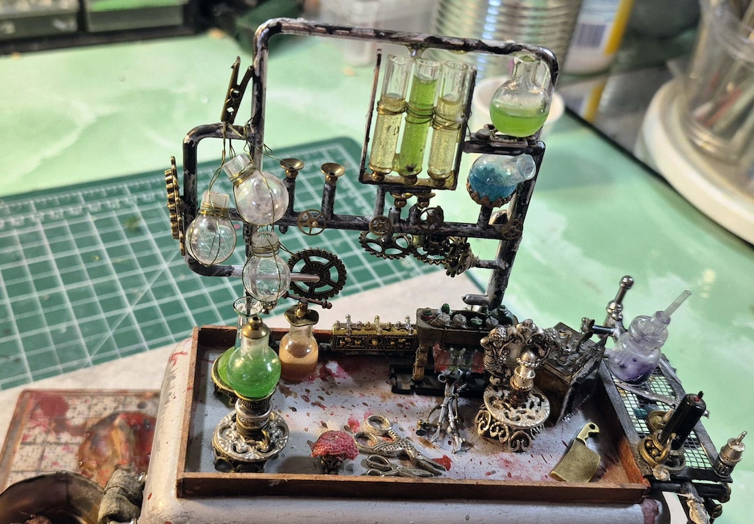 Halloween Miniature, Artist-made, Zombie Research Laboratory - Etsy