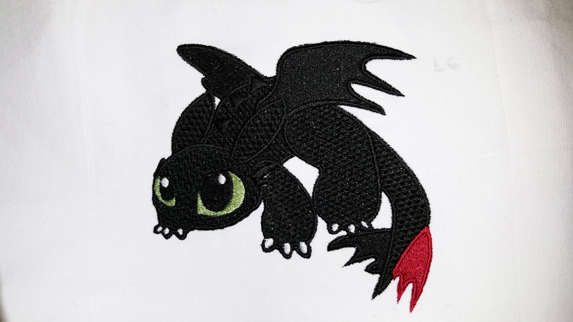 Pouncing Toothless Inspired Machine Embroidery Design - Etsy