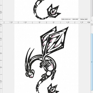 Tribal Flygon by Esmeekramer Flying Dragon Machine Embroidery Design - Etsy