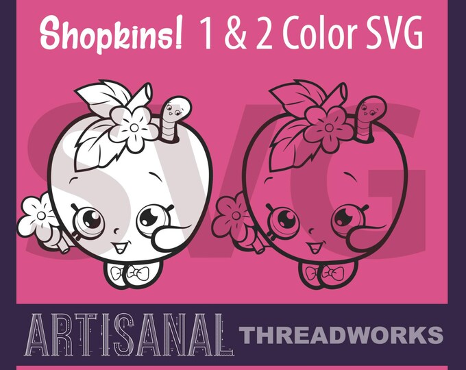 Shopkins SVG APPLE BLOSSOM - Minimalist Simple Single and Two Color ...