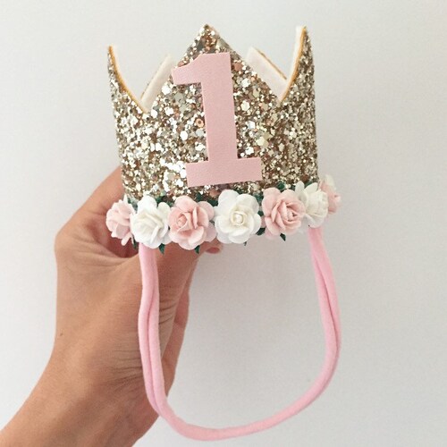 Birthday Crown Party Decor Party Hat White Crown 1st - Etsy