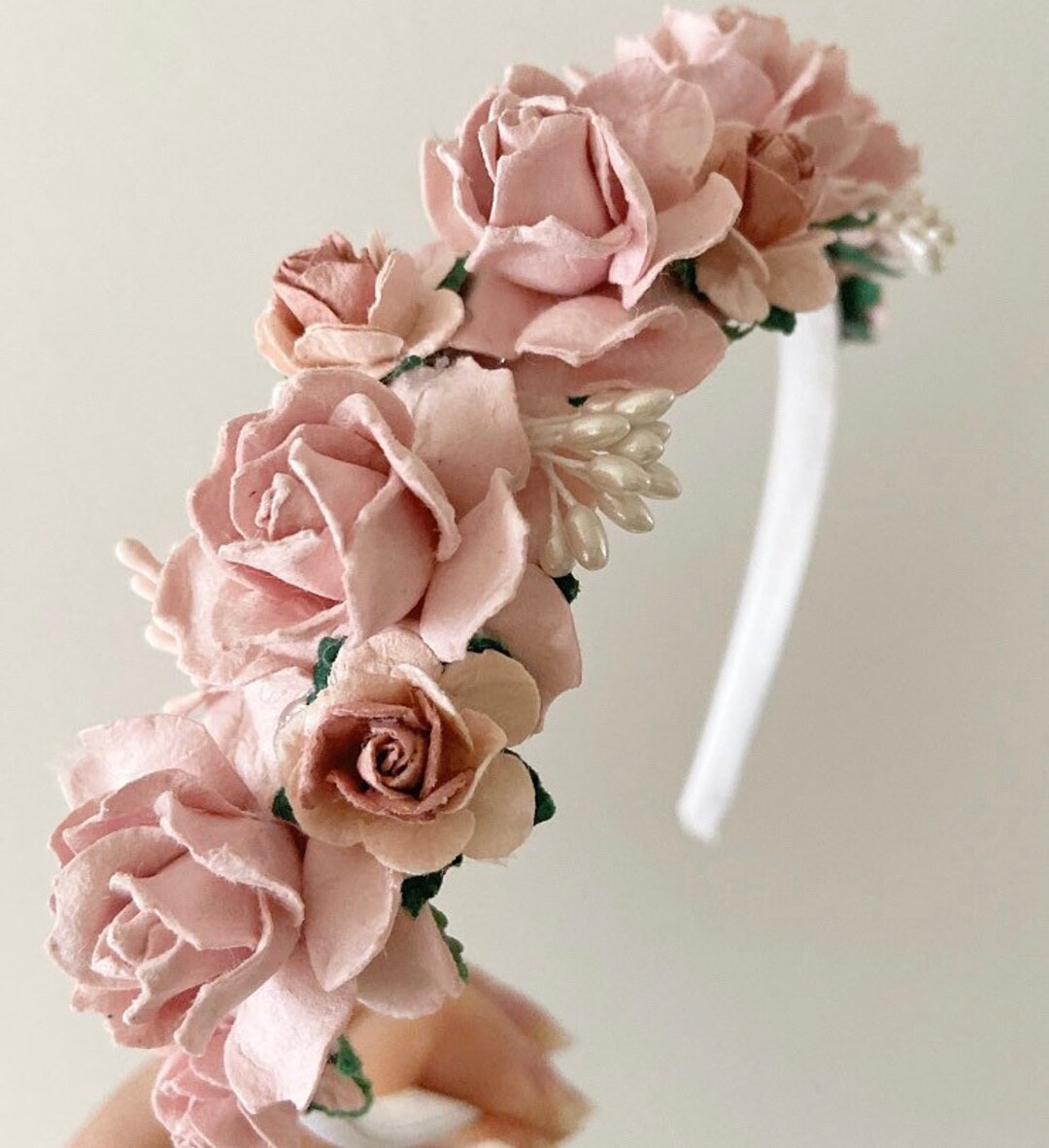 Dusty Pink Headband, Flower Headband, Flower Girl Headband, Bridesmaid ...