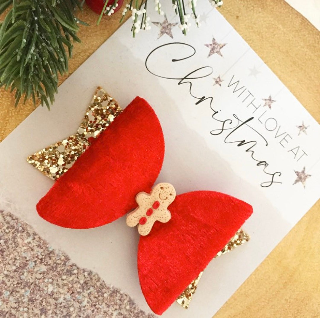 Gingerbread Man Hair Bow, Gingerbread Man Bows, Christmas Hair Bows ...