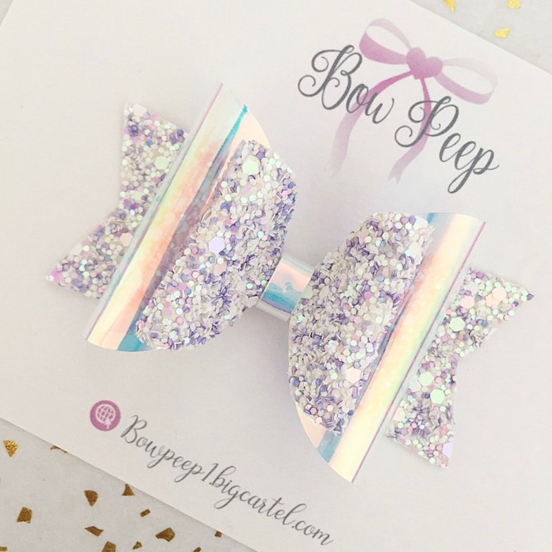 Lilac Sequin Hair Bow - Etsy UK