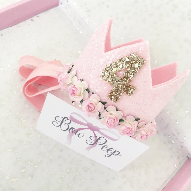 Birthday crown any age available pink birthday crown party | Etsy