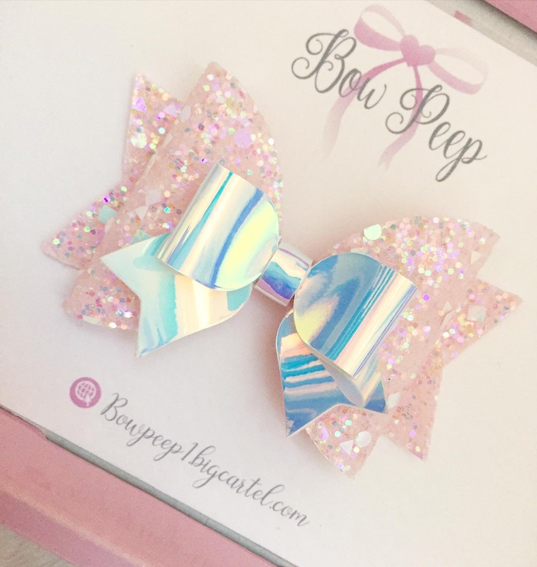 Pink Bow, Glitter Bow, Iridescent Bow, Sparkly Pink Bow, Baby Bows ...