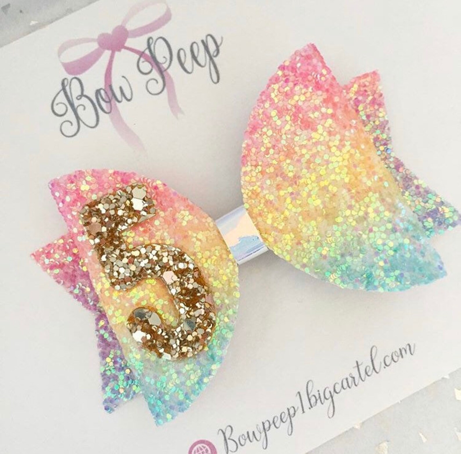 Rainbow Birthday Bow Any Age Available Rainbow Bow Gift - Etsy
