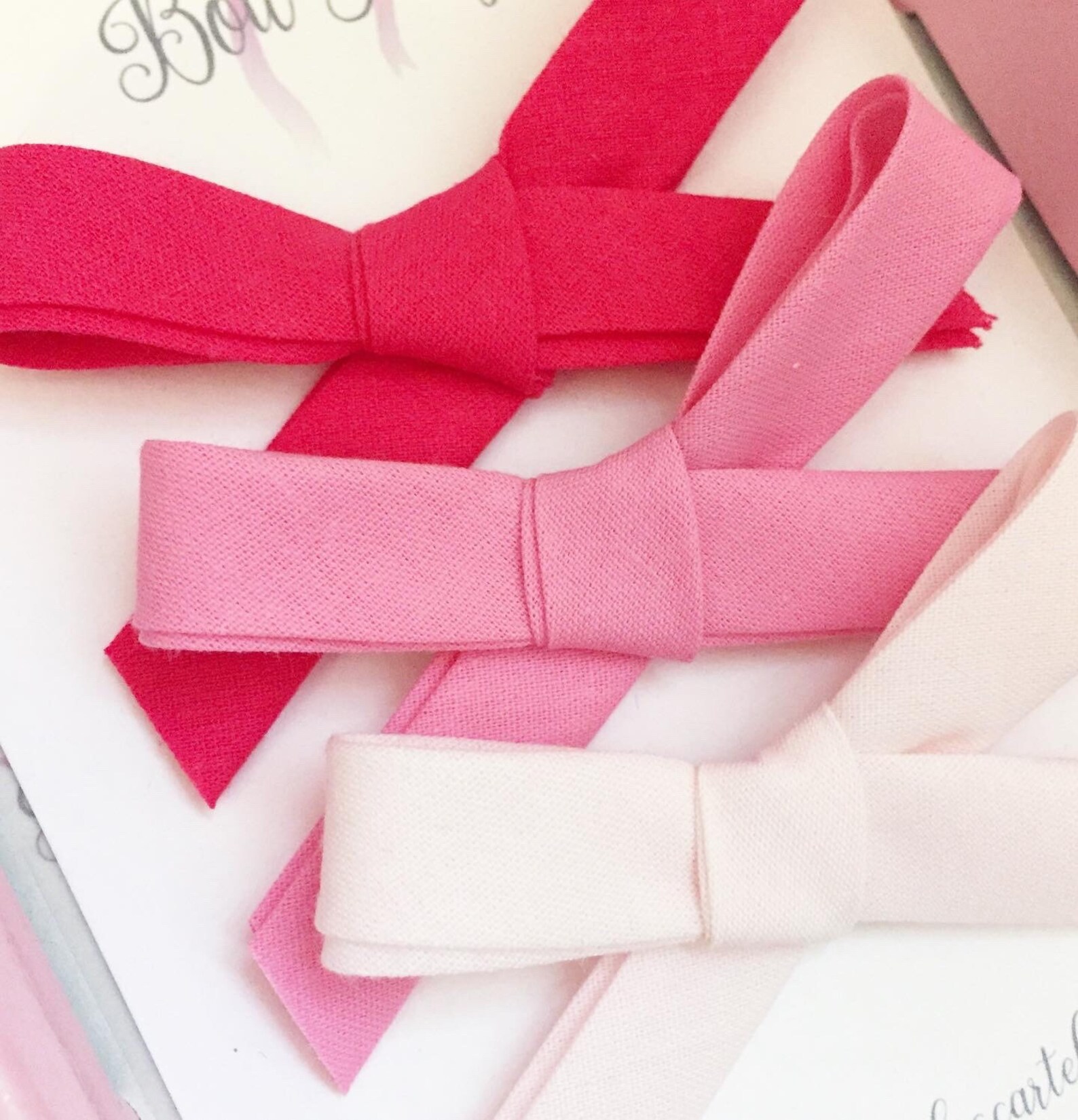 Pink Cotton Bow Hand Tied Bows Pink Bow Hand Bows Bows for - Etsy