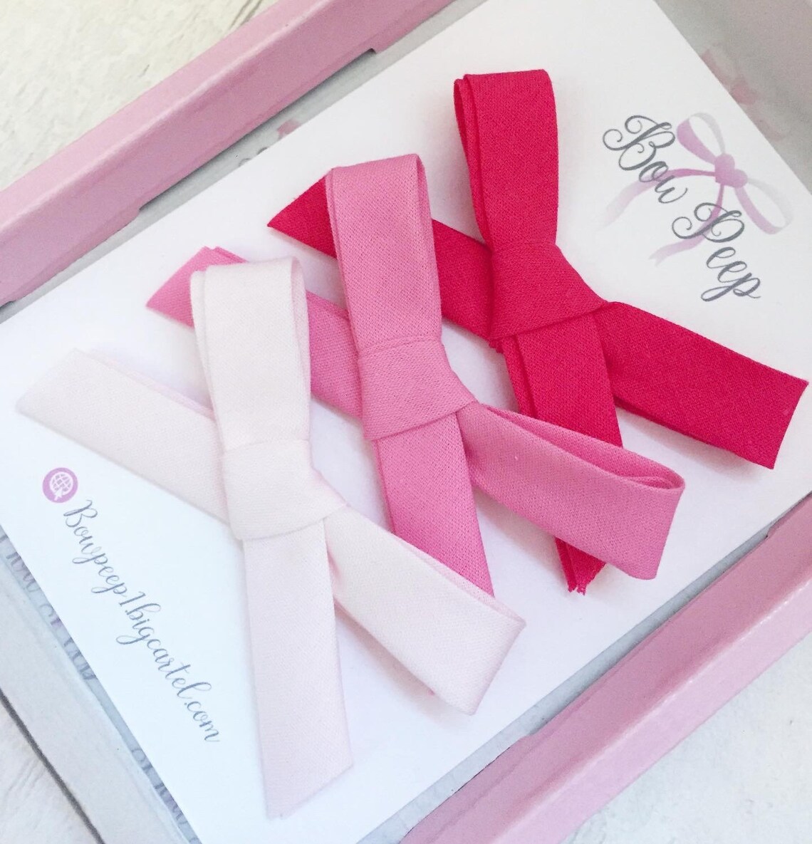 Pink Cotton Bow Hand Tied Bows Pink Bow Hand Bows Bows for - Etsy