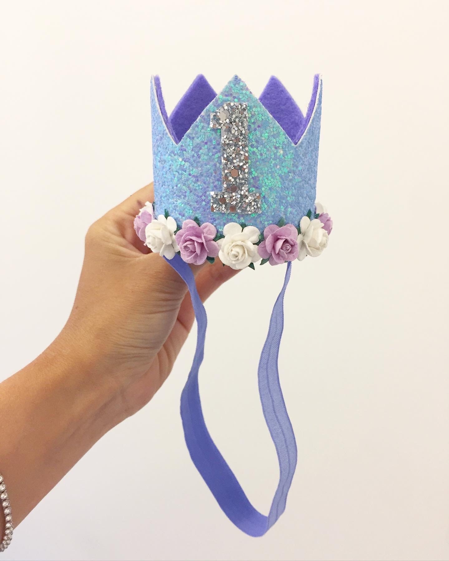 Purple birthday crown glitter crown birthday ideas cake | Etsy