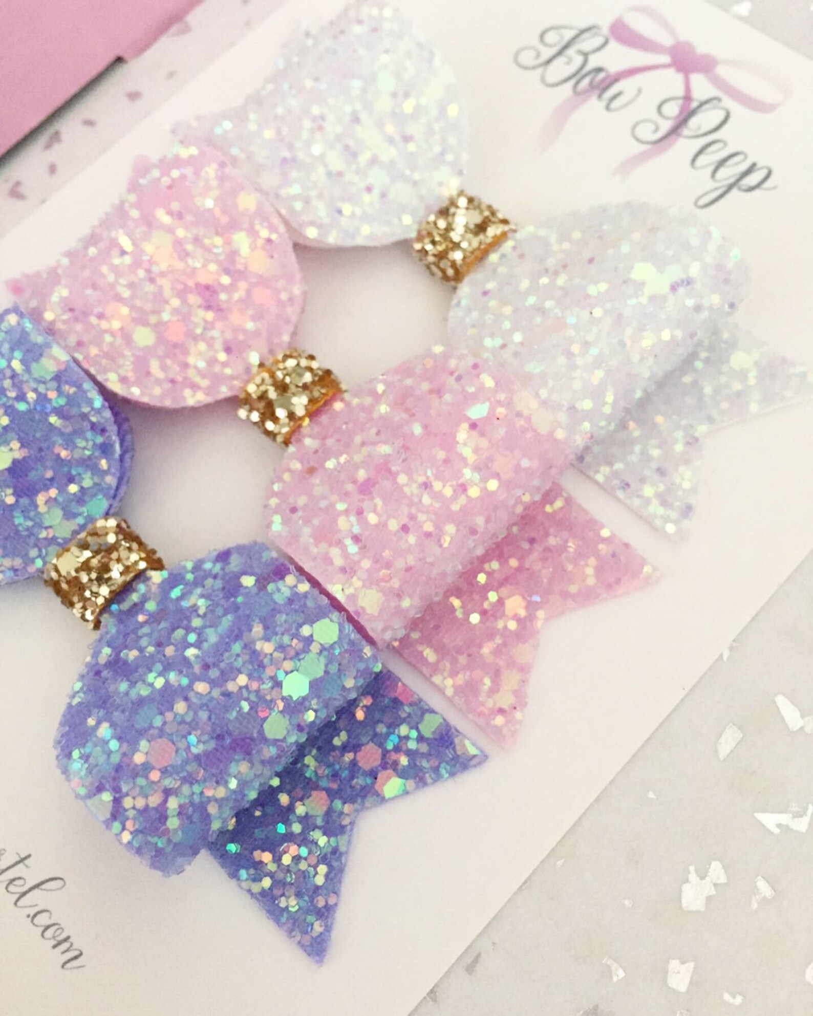 Princess Bows Princess Bow Pink Glitter Bow Purple Glitter | Etsy