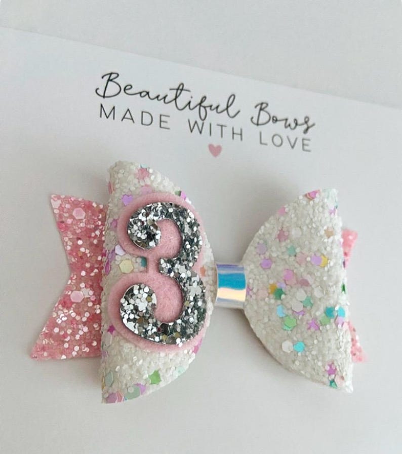 Birthday Bow, Birthday, Bow, Bows, Glitter Bow, 1st Birthday Bow, 2nd ...
