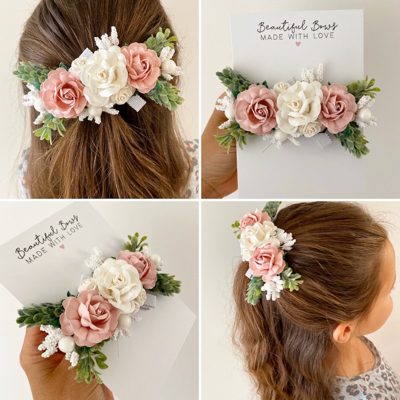 Blumen haarklammer - Etsy.de