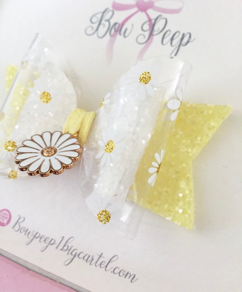 Daisy Hair Bow Hair Bows in the UK Spring Hair Bow - Etsy UK