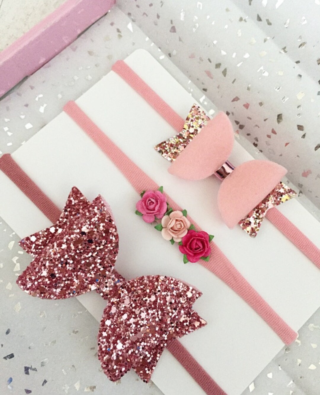 Set of Pink Bows, Bow, Bows, Pink Bows, Dusty Pink Bows, Babybows, Hair ...