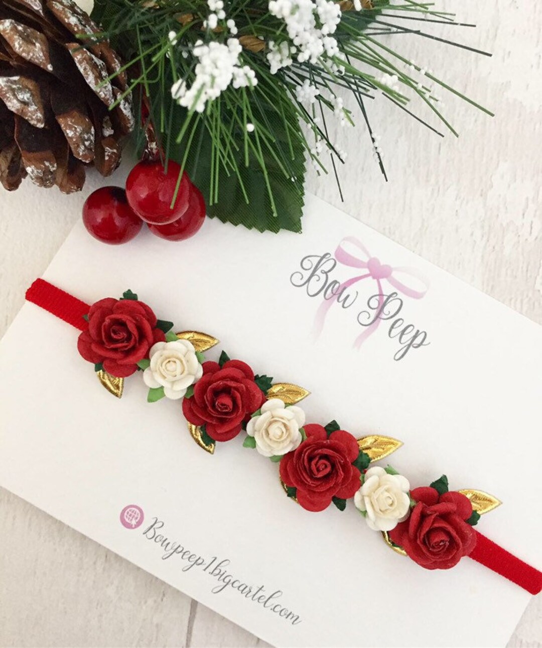 Floral Headpiece Boho Floral Headband Chrusrmas Flower Band - Etsy