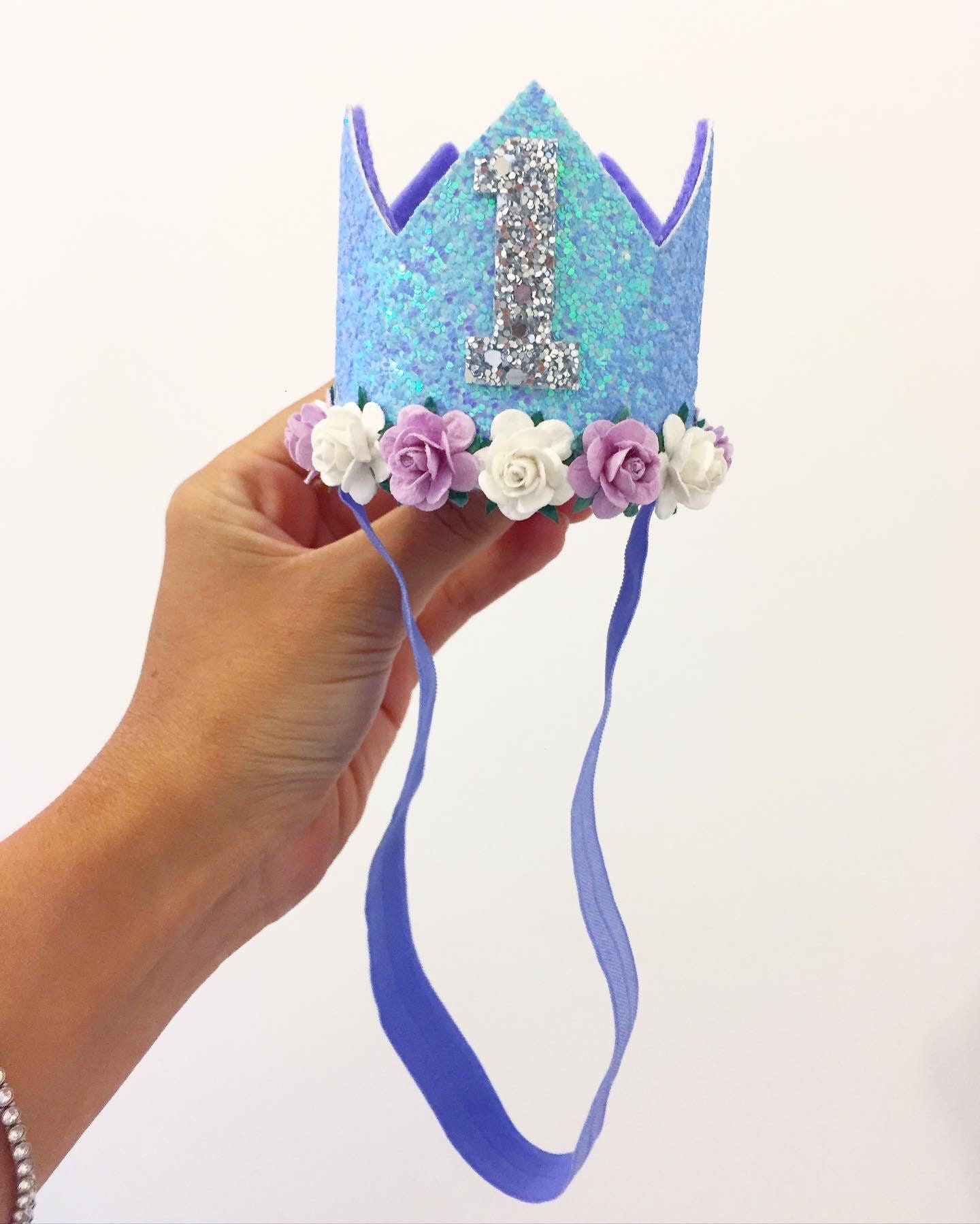 Purple birthday crown glitter crown birthday ideas cake | Etsy