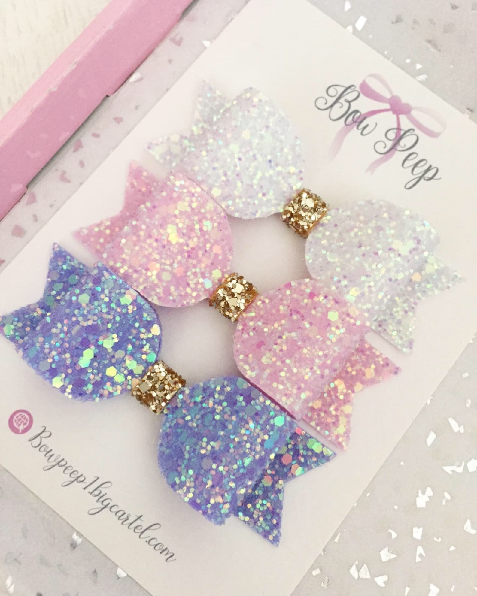 Princess Bows Princess Bow Pink Glitter Bow Purple Glitter | Etsy