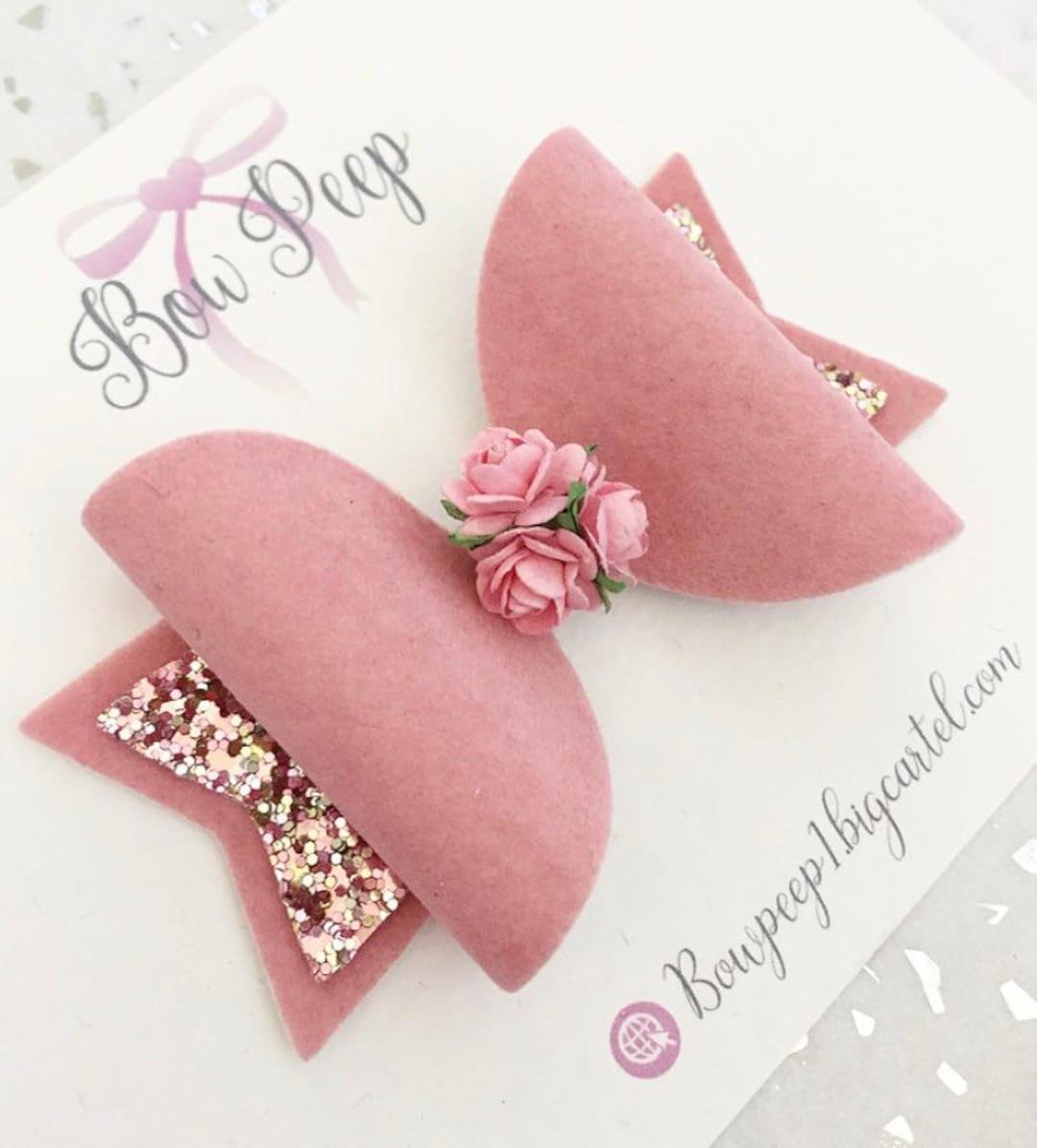 Dusty Pink Hair Bow, Pink Bow, Pretty Bow, Flower Girl Gift, Bridesmaid ...