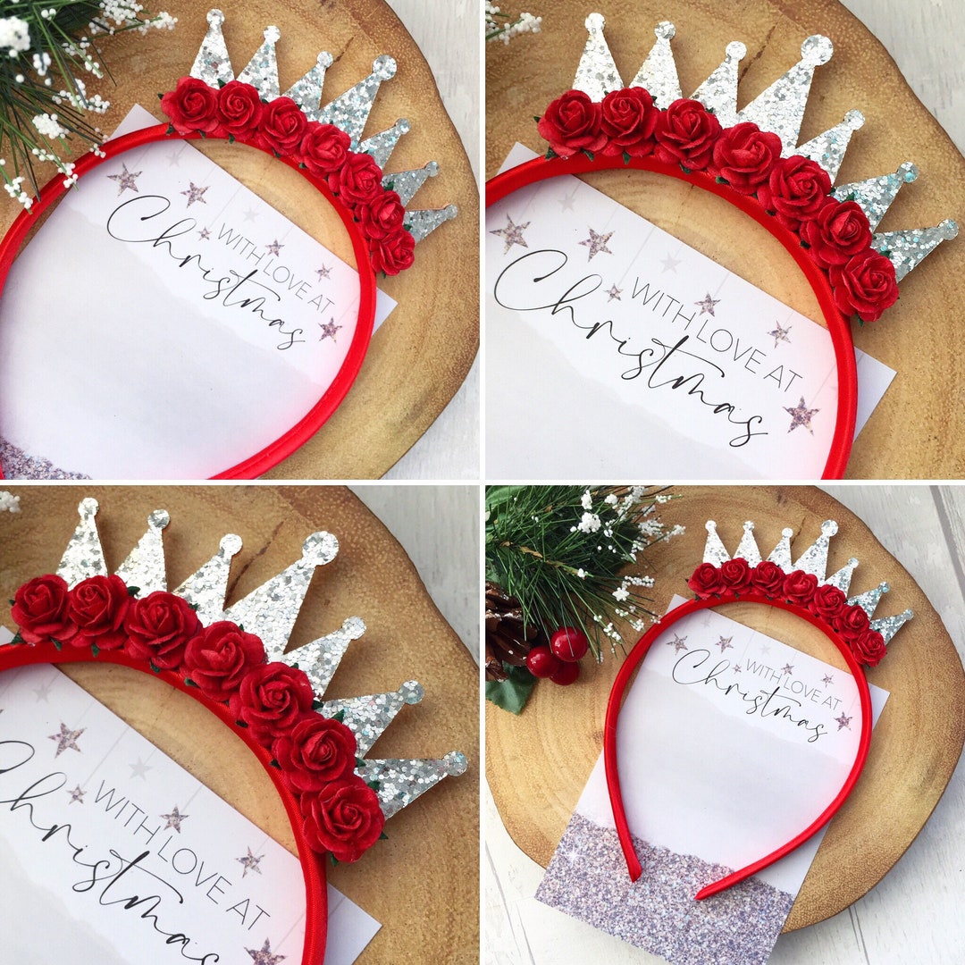 Red Headband, Christmas Tiara, Girls Birthday Tiara, Girls Tiara, Satin ...