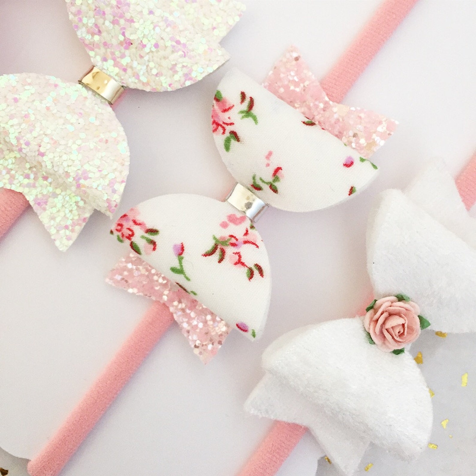 Set of Baby Bows, Box Set, Gift, Gift for Baby Girl, Fringe Clips, Mini ...