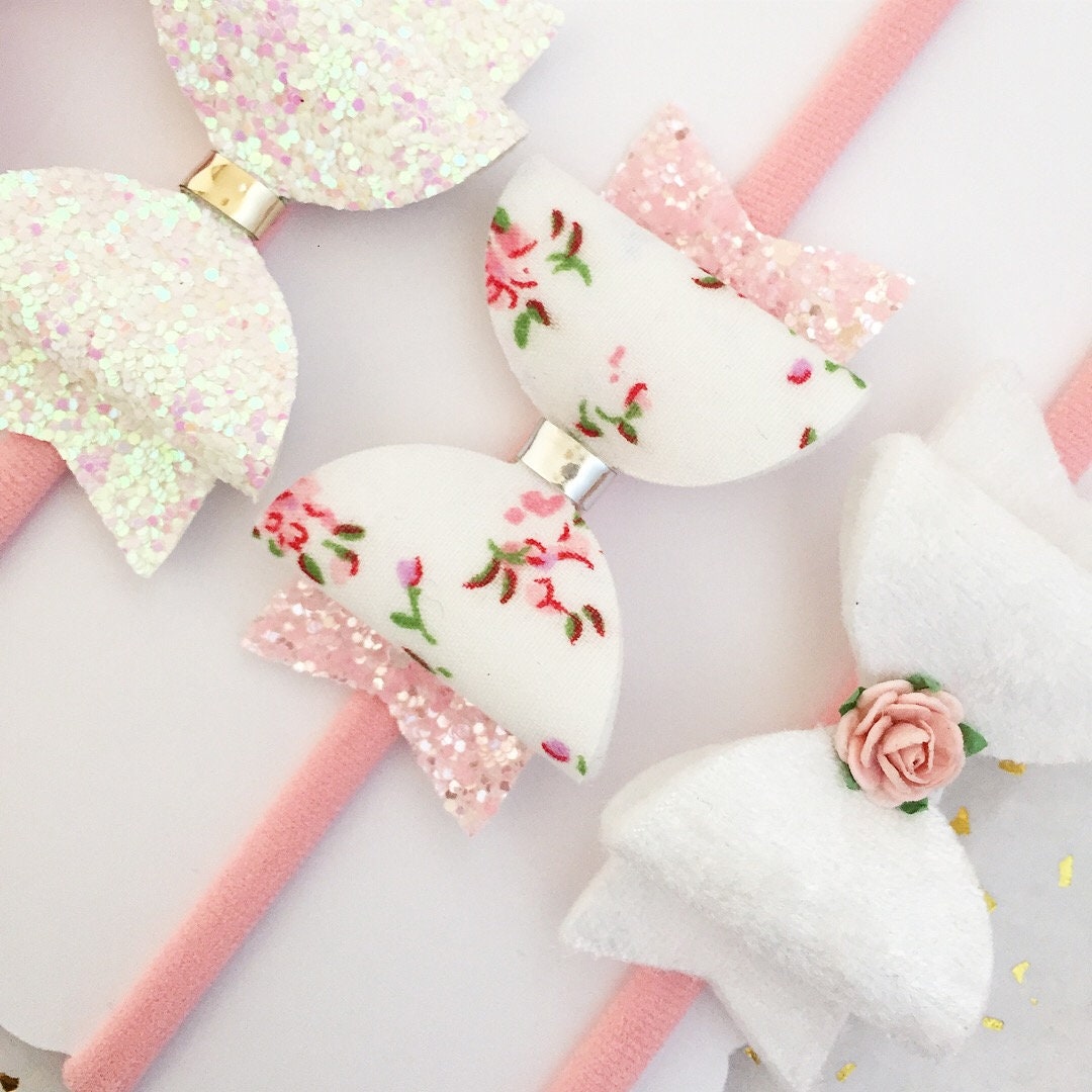 Set of baby bows box set gift gift for baby gir fringe | Etsy