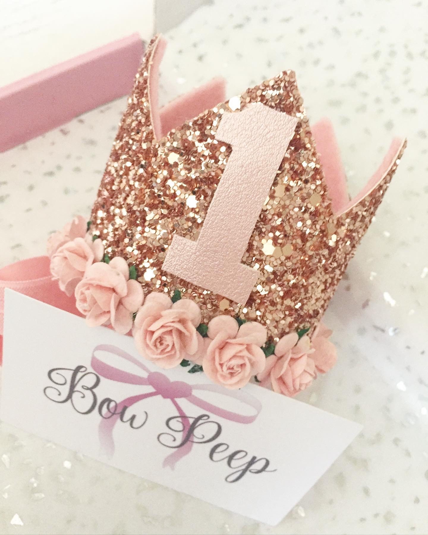 Rose Gold Birthday Crown 1st Birthday Crown any Age | Etsy UK