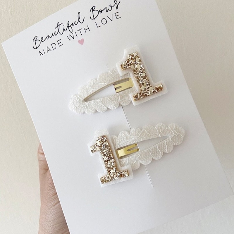 Gold Birthday Hair Bow - Etsy UK