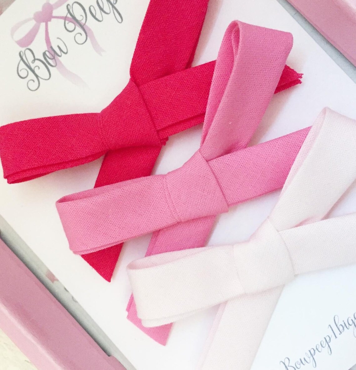 Pink Cotton Bow Hand Tied Bows Pink Bow Hand Bows Bows for - Etsy