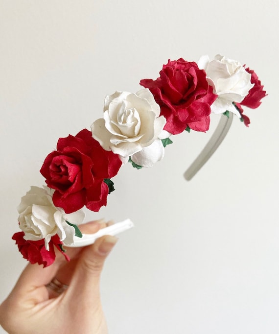 Red flower hair band store