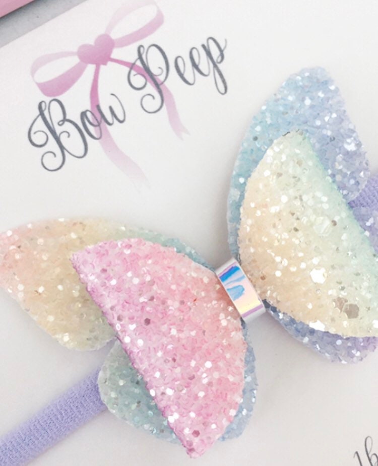 Rainbow Butterfly Hair Clip Butterfly Clip Rainbow Hair Bow - Etsy