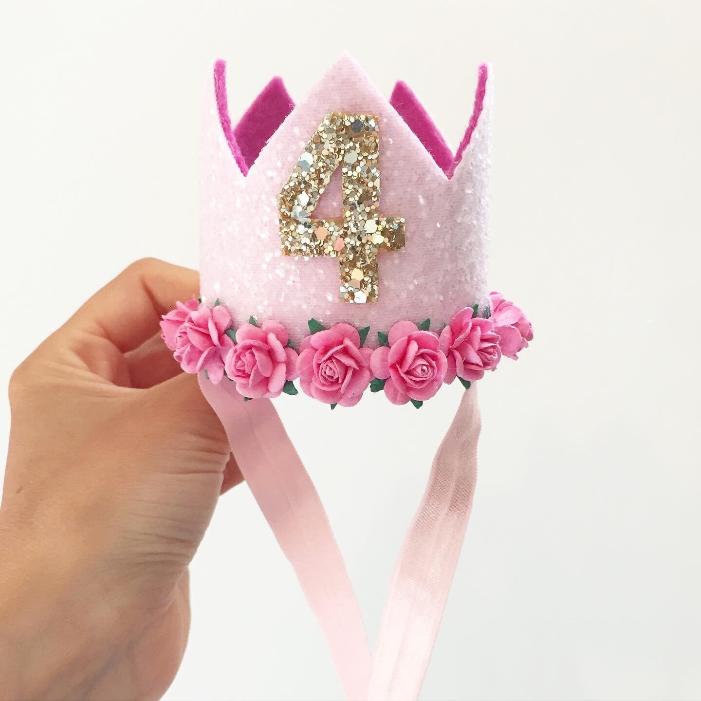 Birthday Crown Pink Glitter Crown Crown in UK Birthday | Etsy