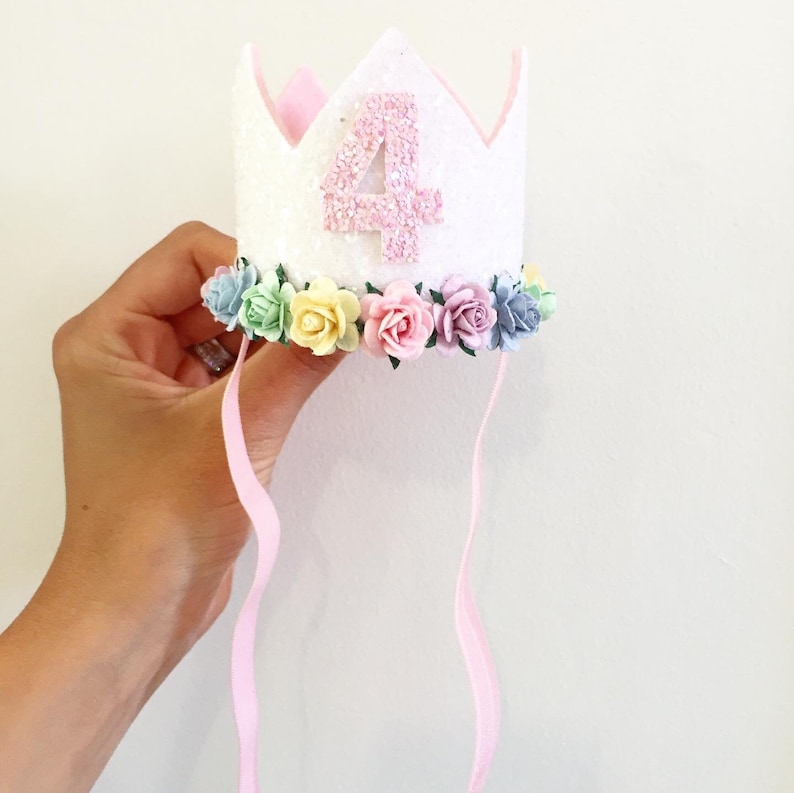 Rainbow Birthday Crown Girls Crown Rainbow Crown Birthday - Etsy