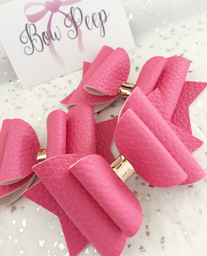 Pink Hair Bow Girls Hair Bow Hot Pink Hair Bow Hair Bows In Etsy