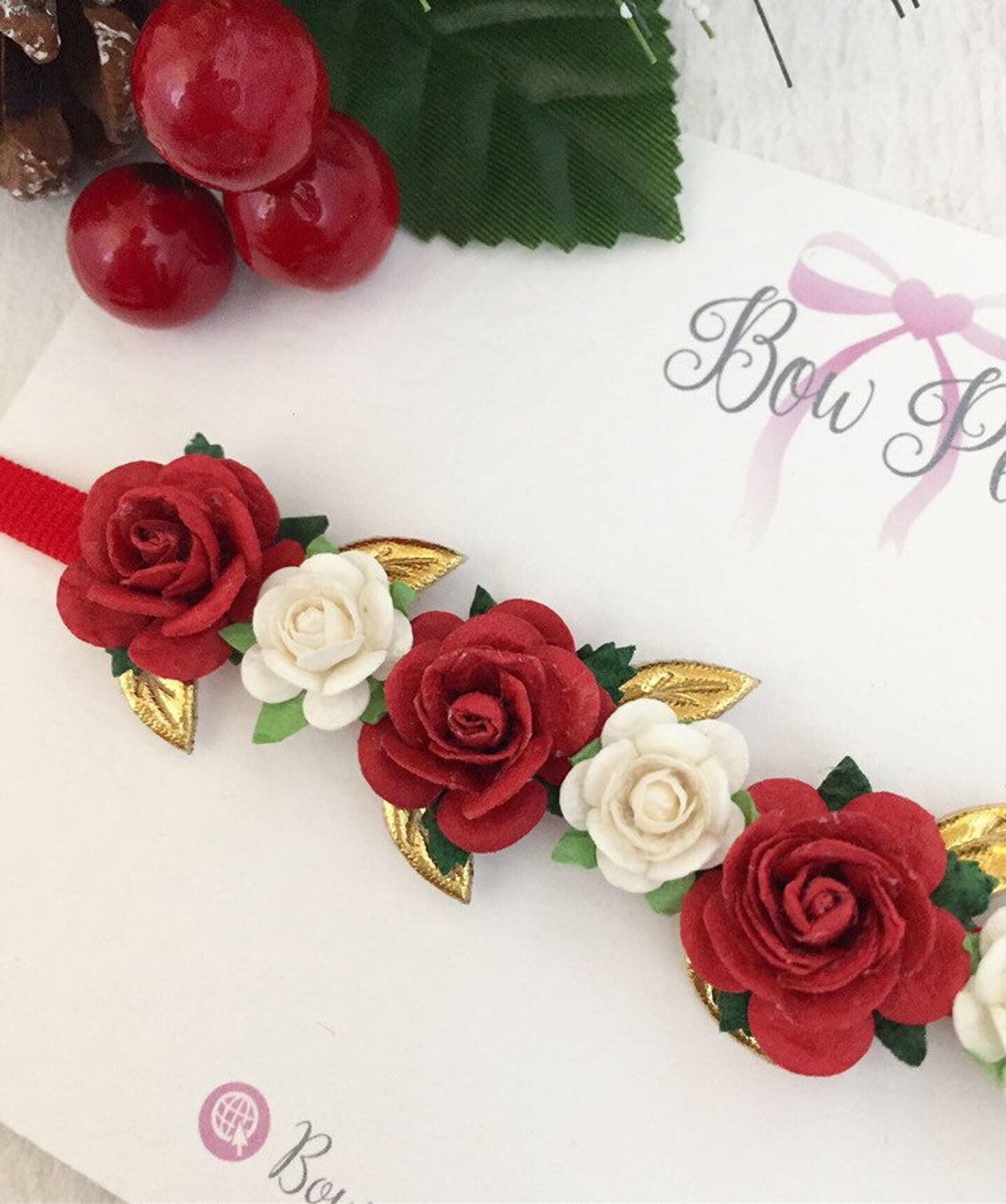 Floral Headpiece Boho Floral Headband Chrusrmas Flower Band - Etsy