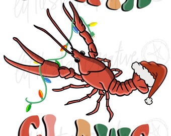 Santa Claws PNG Crawfish Holiday Digital Design File Cajun Christmas ...