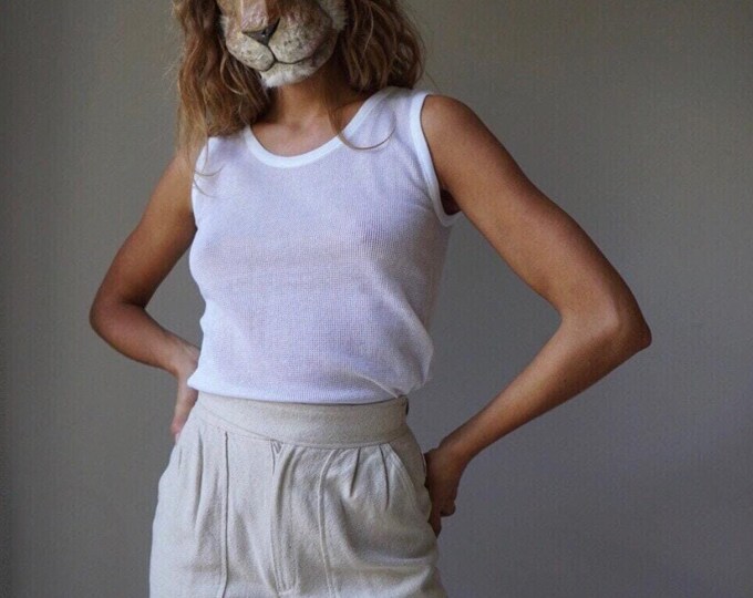 NOS 70s Mesh White Pure Cotton Vintage See Through Sheer Tank Top ...