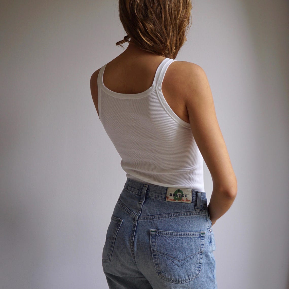 NOS 80s Basics Singlet White Ribbed Pure Cotton Tank Top - Etsy